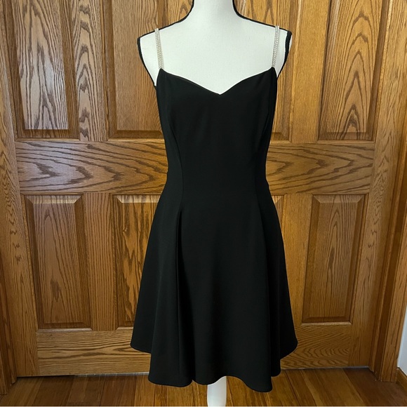 CDC | Dresses | Cdc Evening Black Aline Dress With Rhinestone Straps ...
